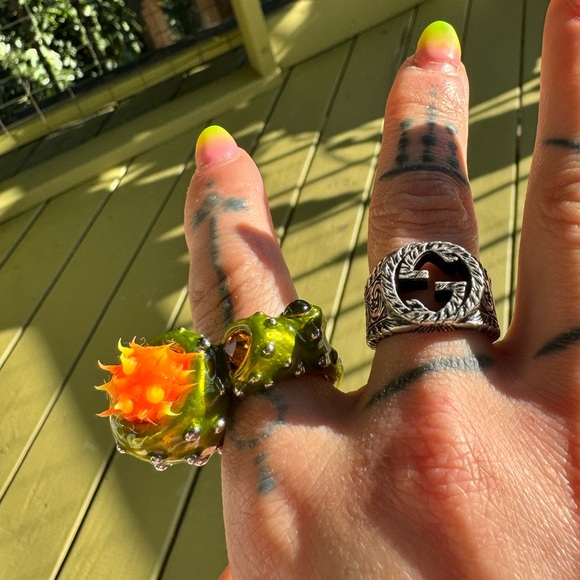 Collina Strada | Jewelry | Collina Strada Green Candy Pod Ring | Poshmark